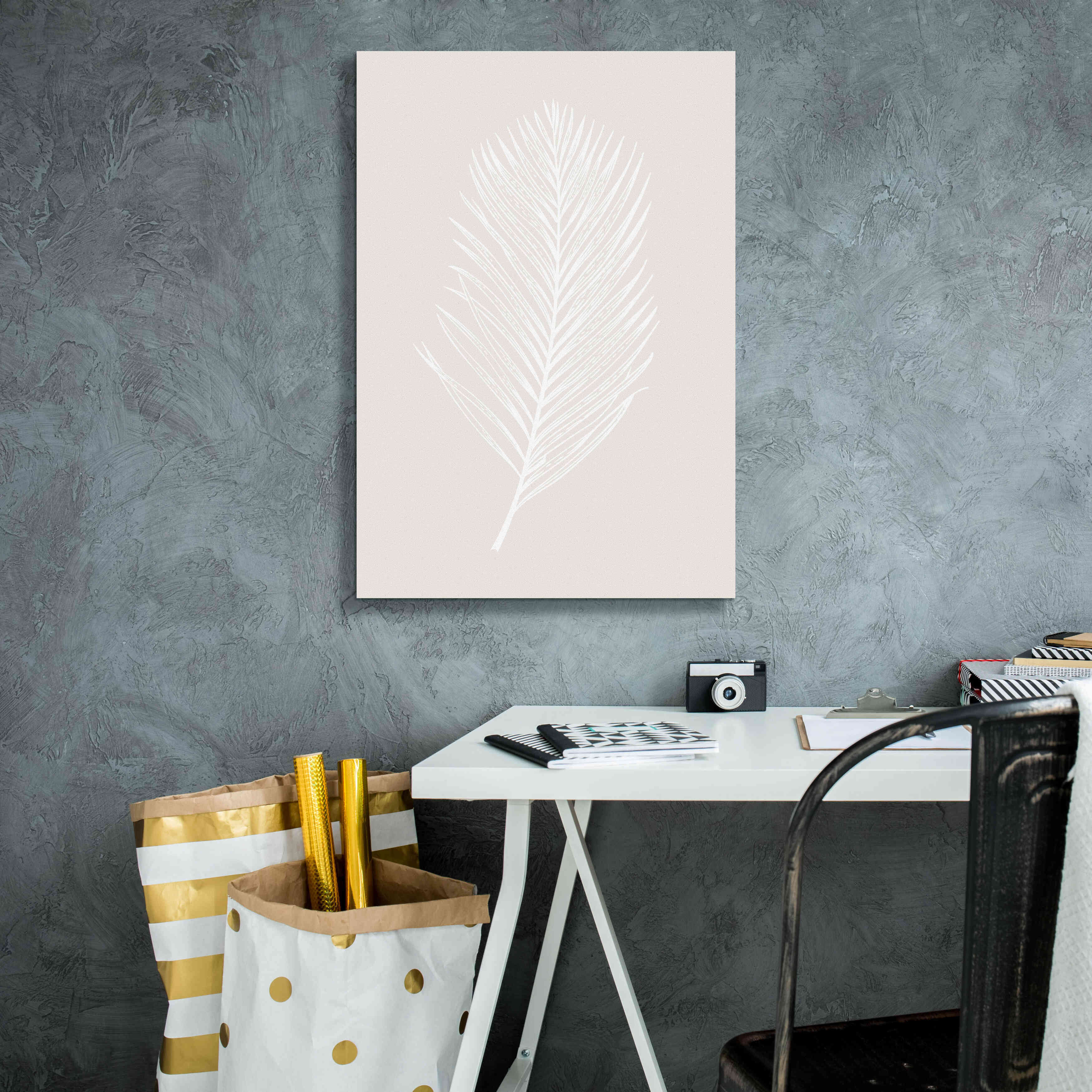 Red Barrel Studio® White Leaf by Design Fabrikken - Wrapped Canvas Painting | Wayfair
